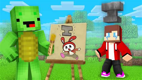 Mikey Use DRAWING MOD To DRAW FALLING ANVIL For JJ PRANK Maizen Parody Video In Minecraft