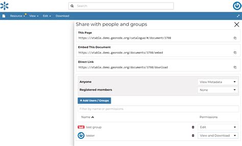 Share Options — Geonode Master Documentation