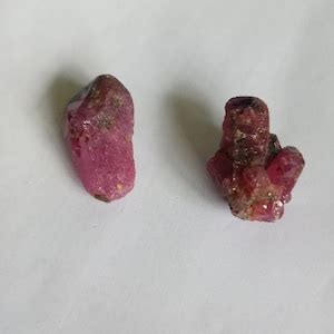 2PC Natural Earth Mined Spinel Ruby Translucent Opaque Grade Good Red Color 15 4gram Jewelry