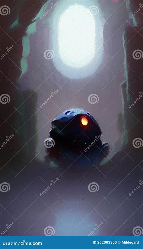 Sci Fi Tunnel Robot Abstract Digital Art Stock Illustration Illustration Of Landscape