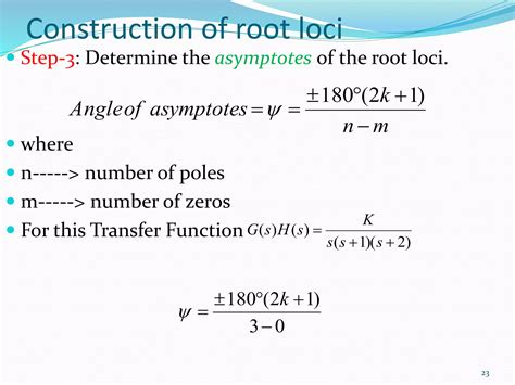 Root Locus Method Determine The Root Loci On The Real Axis The Asymptotes Of The Root Loci