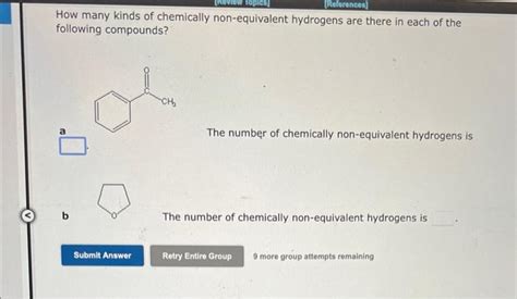 Solved How many kinds of chemically non-equivalent hydrogens | Chegg.com