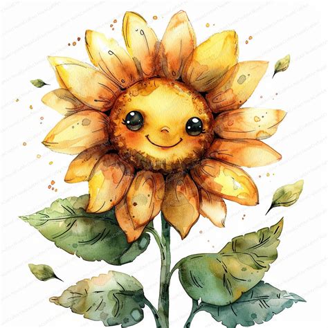 12 Cute Sunflower Clipart Adorable Sunflower Clipart Bundle High