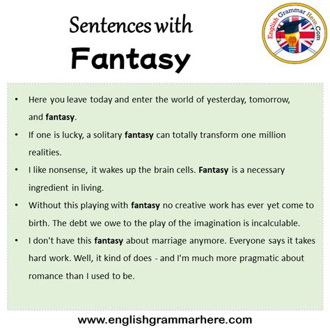 Sentences With Fantasy Fantasy In A Sentence In English Sentences For