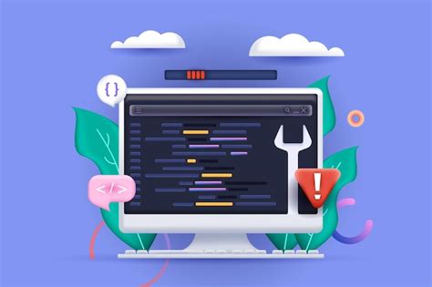 Ilustração 3d Do Conceito De Programação Composição Do ícone Com Codificação E Teste No