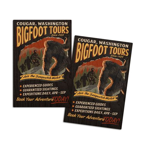 Cougar Washington Bigfoot Tours Lone Fir Resort 4x6 Birch Wood
