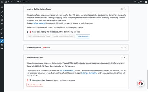 Resetting WordPress Reboot For WordPress Website IONOS