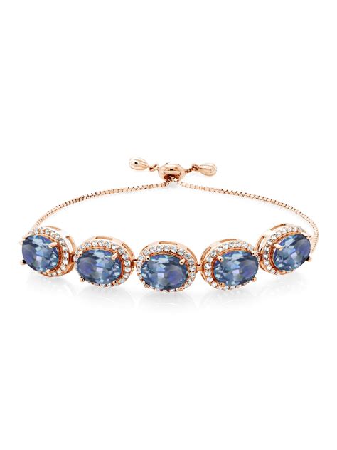 Gem Stone King 18k Rose Gold Plated Silver Cassiopeia Mystic Topaz