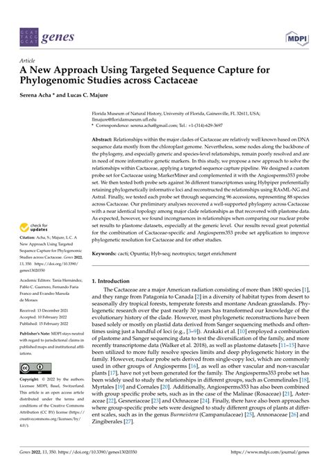 pdf a new approach using targeted sequence capture for phylogenomic