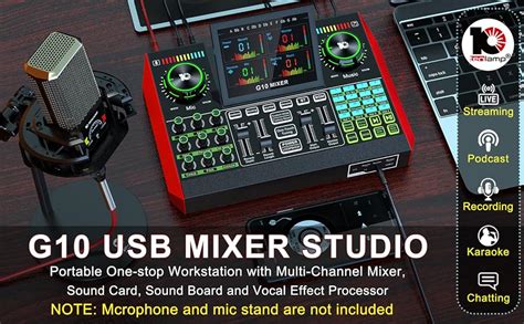Podcast Equipment Bundle Usb Audio Interface With Mixer And Vocal Effects Multi