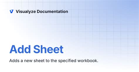 Add Sheet Visualyze Documentation
