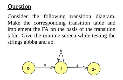 Solved Uuestion Consider The Following Transition Diagram