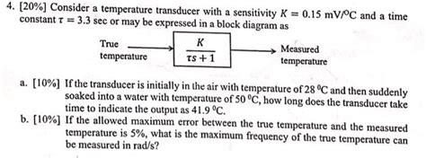 Solved Consider A Temperature Transducer With A Chegg
