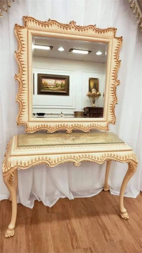 Teak Wood Rectangular Wooden Consol Table With Mirror Without Storage At ₹ 36000 In Saharanpur