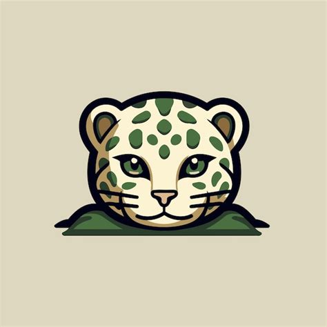 Cute Leopard Face Vector Illustration Wild Animal Cartoon Character