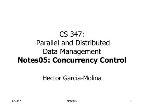 Ppt Cs 347 Parallel And Distributed Data Management Notes05