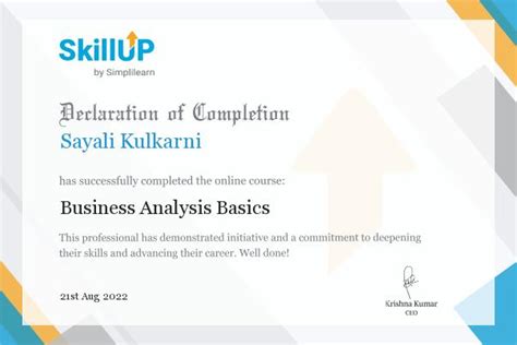 Sayali Kulkarni On Linkedin Sayali Kulkarni Has Successfully Completed The Business Analysis
