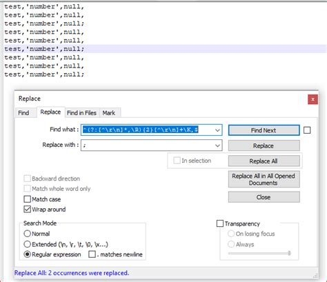Notepad How To Findreplace A Character In Every Specific Line Stack Overflow