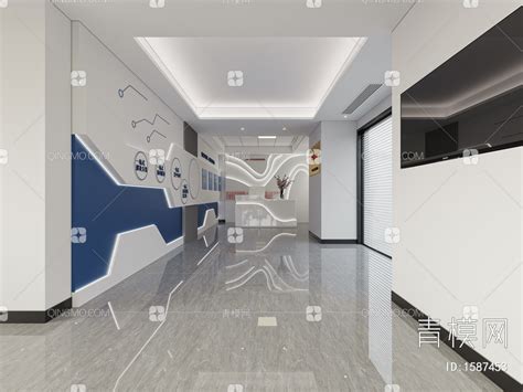【公司过道3d模型】 现代cr有灯光有贴图max2016公司过道3d模型下载 Id1587453 免费3dmax模型库 青模3d模型网