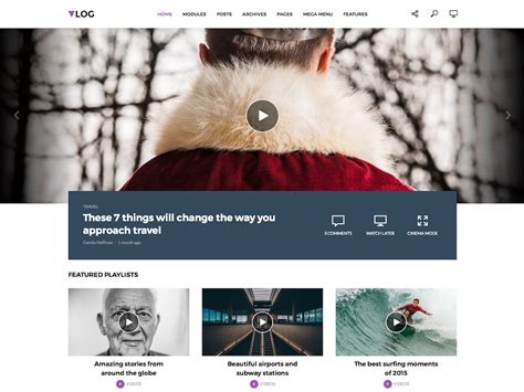 Vlog Video Blog Magazine Wordpress Theme Themes Directory