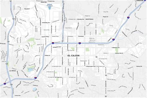 Map Of El Cajon California Us Maps