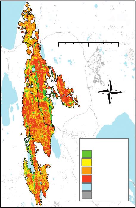 Differenced Normalized Burn Ratio DNBR Mapped In 25 Ha Pixels For The