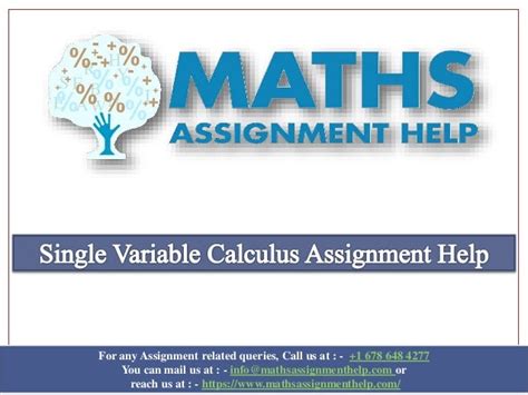 Single Variable Calculus Assignment Help Ppt
