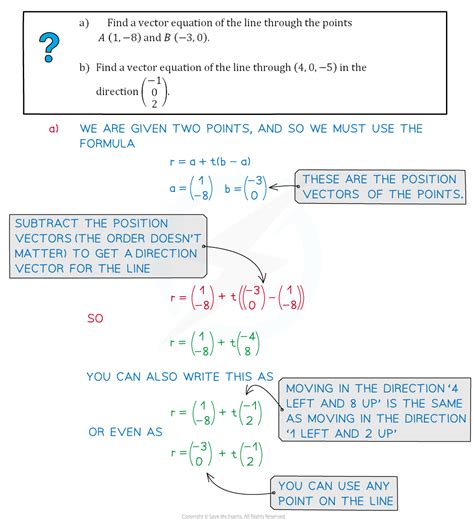 equation of a line in vector form cie a level maths pure 3 revision