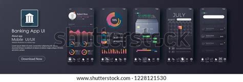 모바일 앱 Ui Ux 설계모바일 뱅킹 스톡 벡터로열티 프리 1228121530 Shutterstock