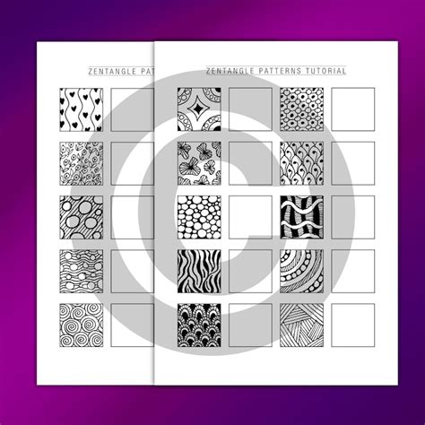 Zentangle Training Sheets For Beginners Easy Zentangle Patterns Templates Practice And Art
