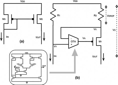A A Classic 2 Transistor Current Mirror B Active Current Mirror Download Scientific Diagram