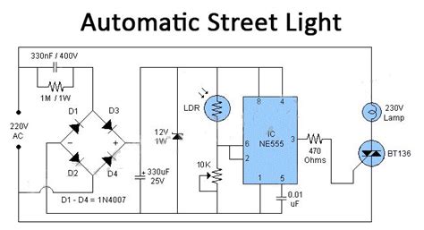 Automatic Street Light Using 555 Timer Ic Devre Elektronik Devre