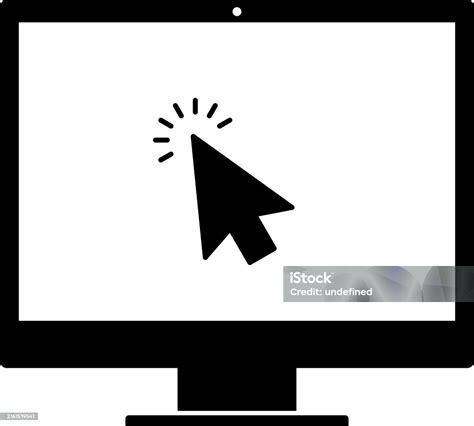 Laptop With Cursor On Screen Click In Laptop Vector Icon Computer With Click Mouse Pointer