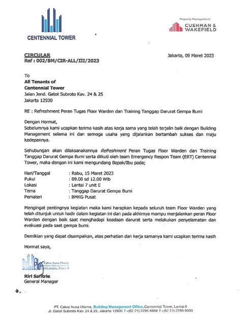 Circular Training Tanggap Darurat Gempa Bumi Pdf Pdf