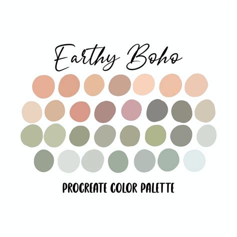Earthy Boho Procreate Color Palette Neutral Earth Tones Etsy