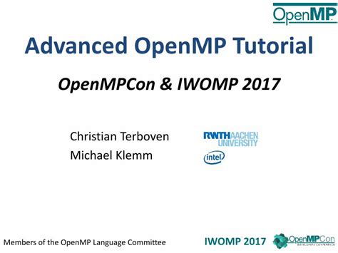 pdf advanced openmp tutorial · advanced openmp tutorial