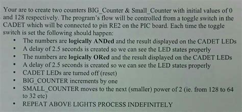 Solved Your Are To Create Two Counters BIG Counter Chegg Com