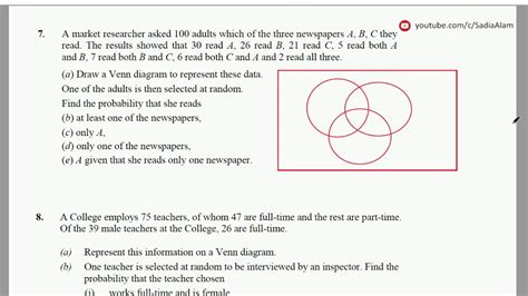 Probability Venn Diagrams S1 Venn Diagram 3 Circles Formula