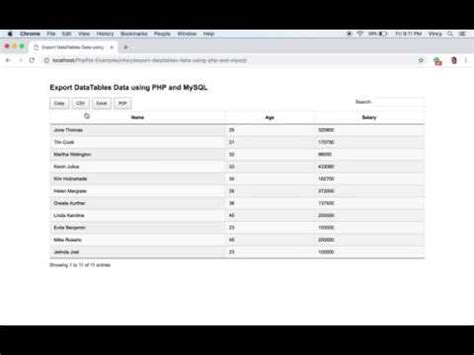 Export DataTables Data Using PHP And MySQL YouTube