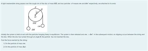 Solved Initially The System Is Held At Rest With The Chegg
