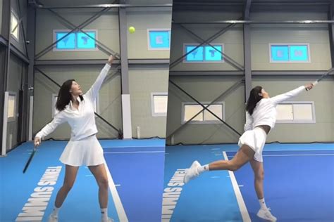강소연 주름 스커트 휘날리니 탄탄 허벅지가 시선 강탈…섹시 테니스 여신