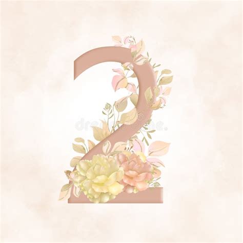 Simple Floral Numbers 2 Stock Illustration Illustration Of Rose