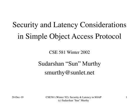 PPT Security And Latency Considerations In Simple Object Access Protocol CSE Winter