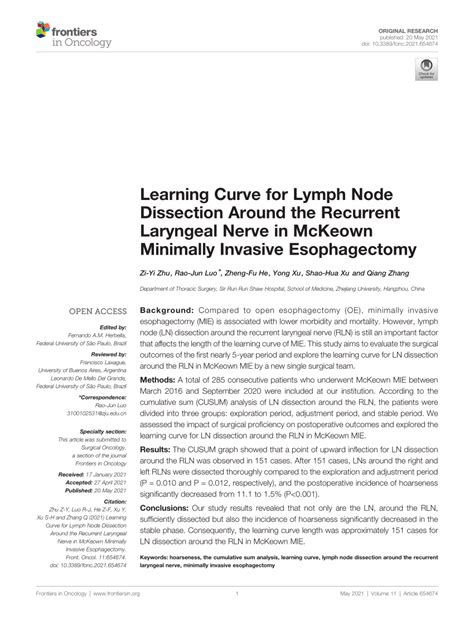 Pdf Learning Curve For Lymph Node Dissection Around The Recurrent