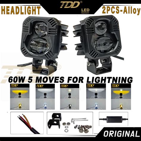 Tdd Original A Pair 40w Mini Driving Light Headlight Double Lamp 5 Moves Lightning Alloy