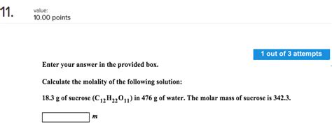 Solved Calculate The Molality Of The Following Solution Chegg Com