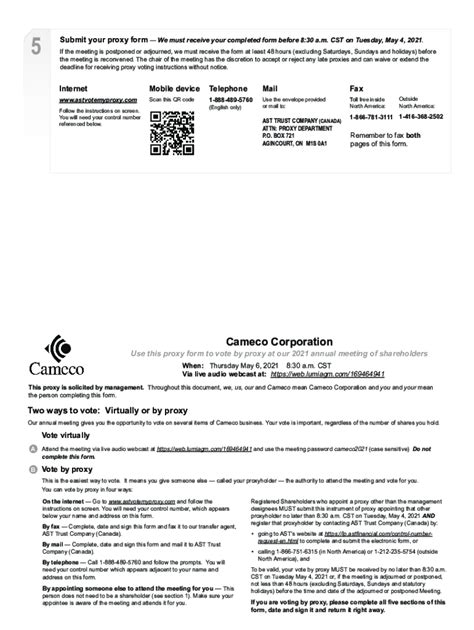 Fillable Online Vote Proxy Form Fill Out And Sign Printable Pdf