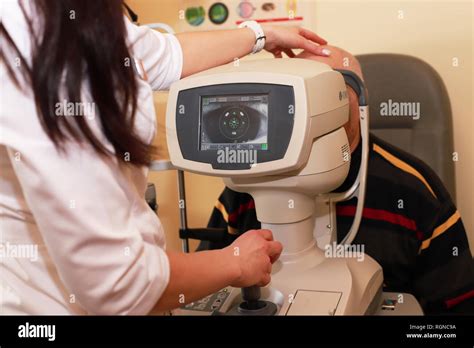 Woman Doctor Ophthalmologist To Check Quality Of Eye Vision Concept Diagnosis And Treatment Of