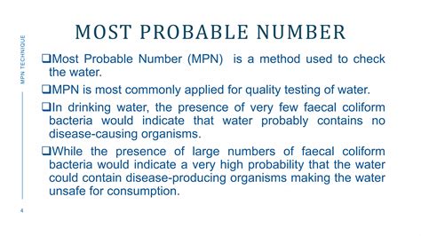 Most Probable Number Mpn Pptx