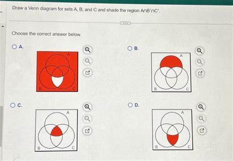 Solved Draw a Venn diagram for sets A,B, and C and shade the | Chegg.com